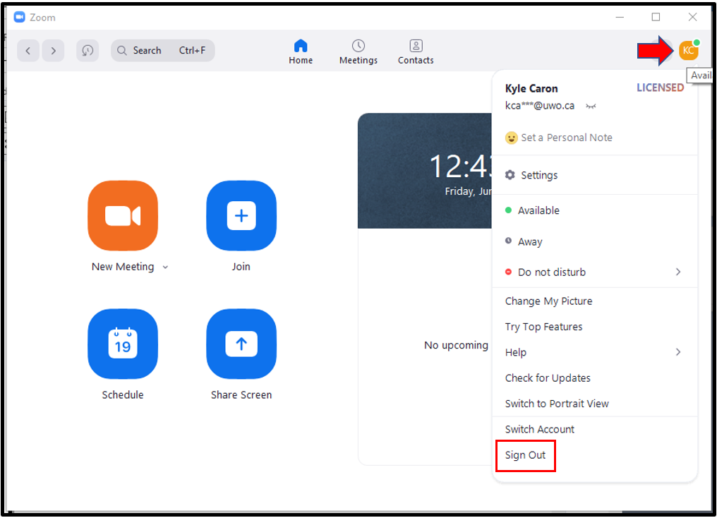 How to change your Zoom account